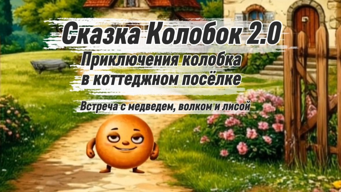Сказка Колобок 2.0  🤗 Приключения Колобка в коттеджном посёлке. Встреча с медведем, волком и лисой