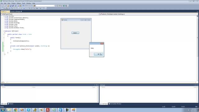 C# Beginners Tutorial - 3 - Showing MessageBoxes