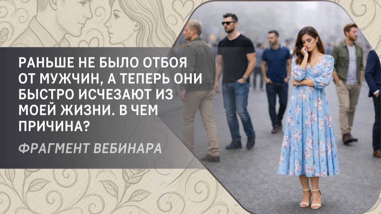 Раньше не было отбоя от мужчин, а теперь они быстро исчезают из моей жизни. Фрагмент вебинара
