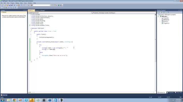 C# Beginners Tutorial - 15 - Try, Catch and Finally