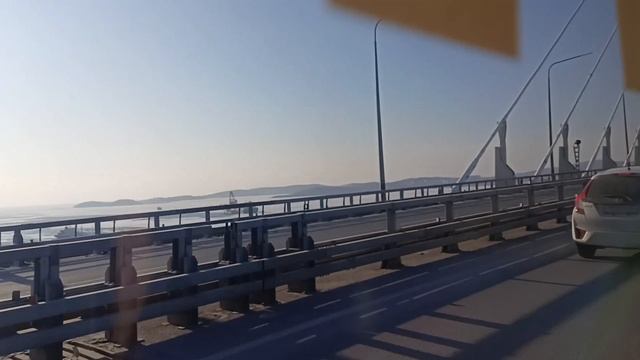 Едем через пролив Босфор Восточный на о Русский г Владивосток!!!!