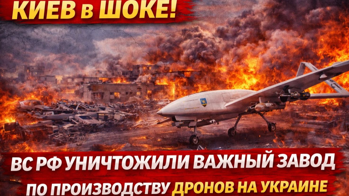 КИЕВ В ШОКЕ!  ВС РФ уничтожили важный завод по производству дронов на Украине