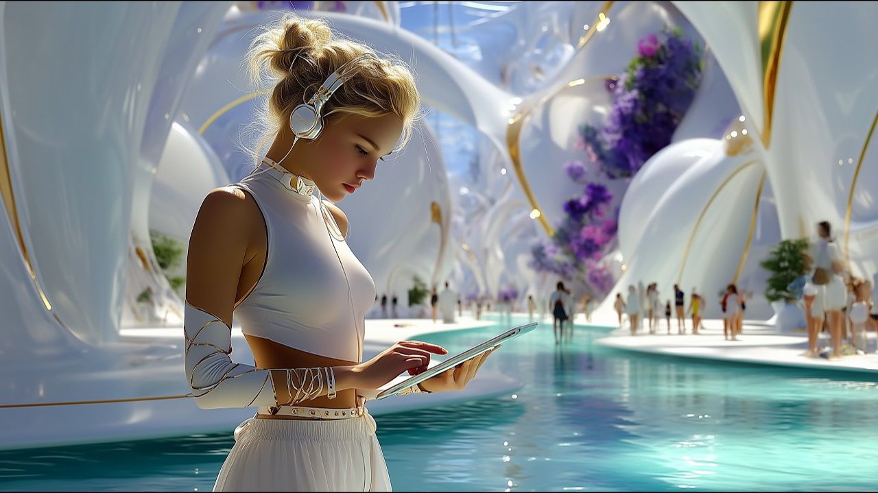 Life Beyond Earth Year 3200: Futuristic Space City, Skyports & Silent Flying Ships