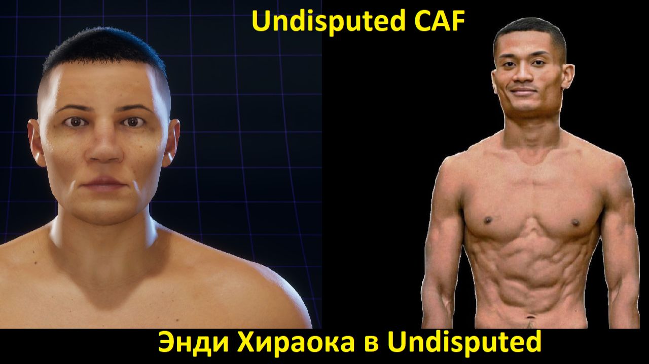 Энди Хираока в Undisputed: полная инструкция по созданию бойца (Undisputed CAF)
