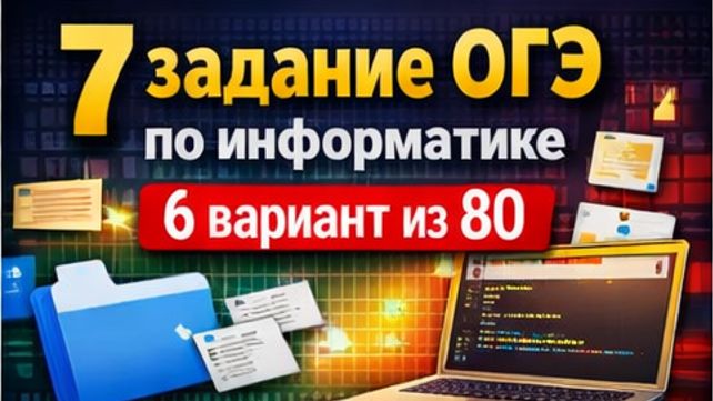 Разбор 7 задания ОГЭ по информатике. 6 вариант из 80