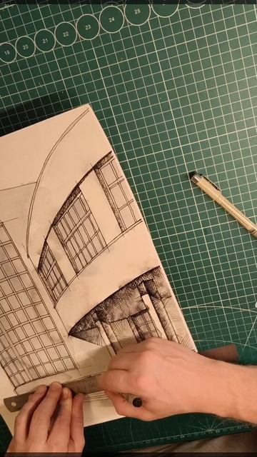 Архитектор рисует конструктивизм | Акварель и линеры