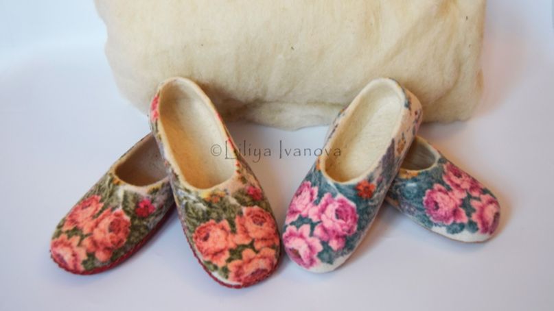 Валяные тапочки ручной работы LiliFelt