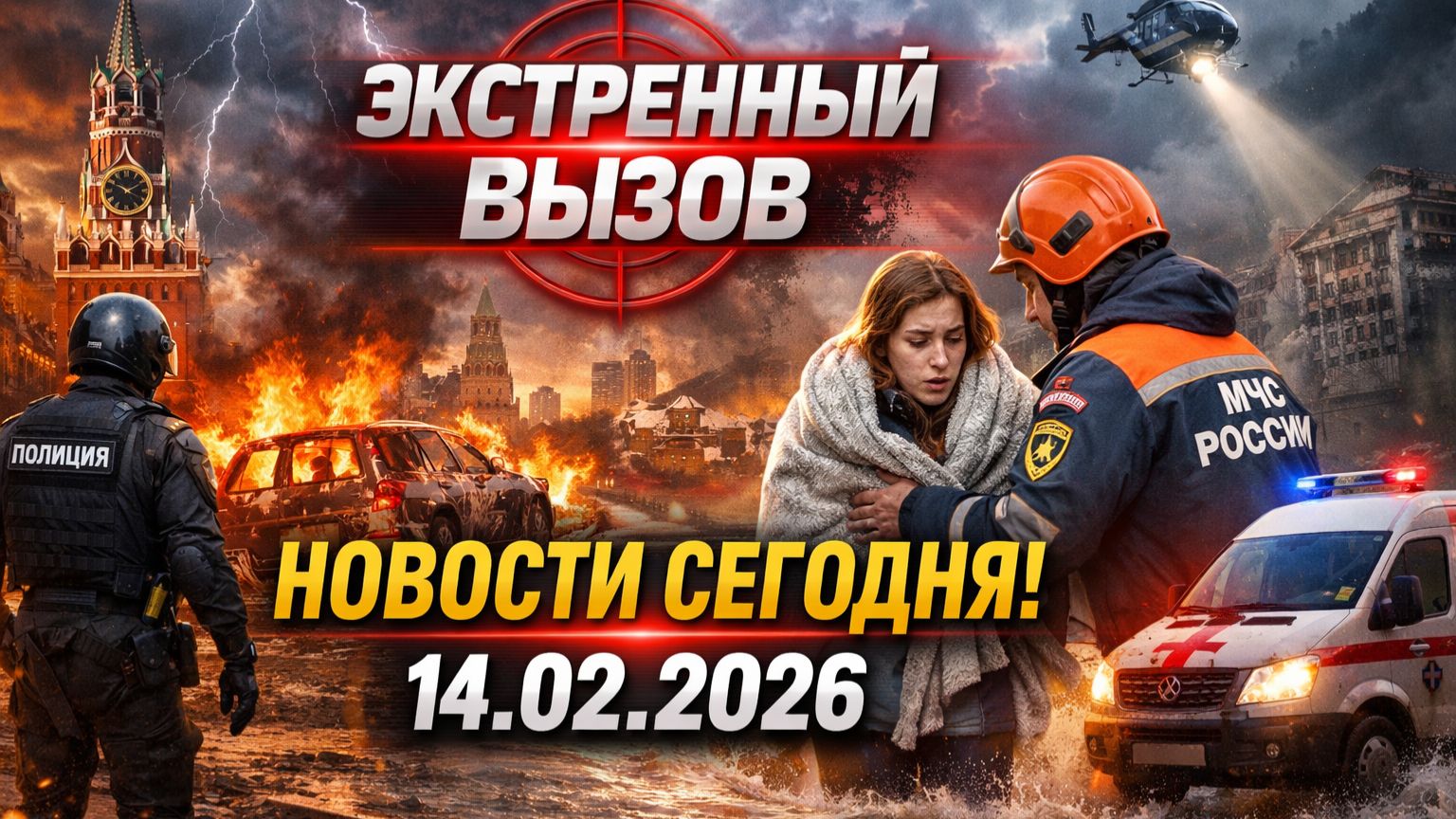 Новости Сегодня 14.02.2026 - Россия, Москва, Экстренный вызов новый выпуск, Катаклизмы, События Дня
