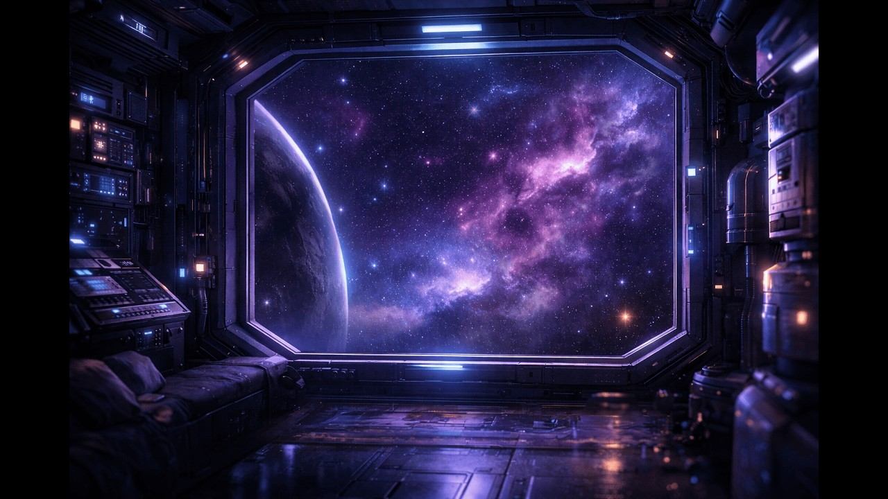 Атмосфера космической базы  🌌 6 часов фонового космоса для работы, учёбы и релакса