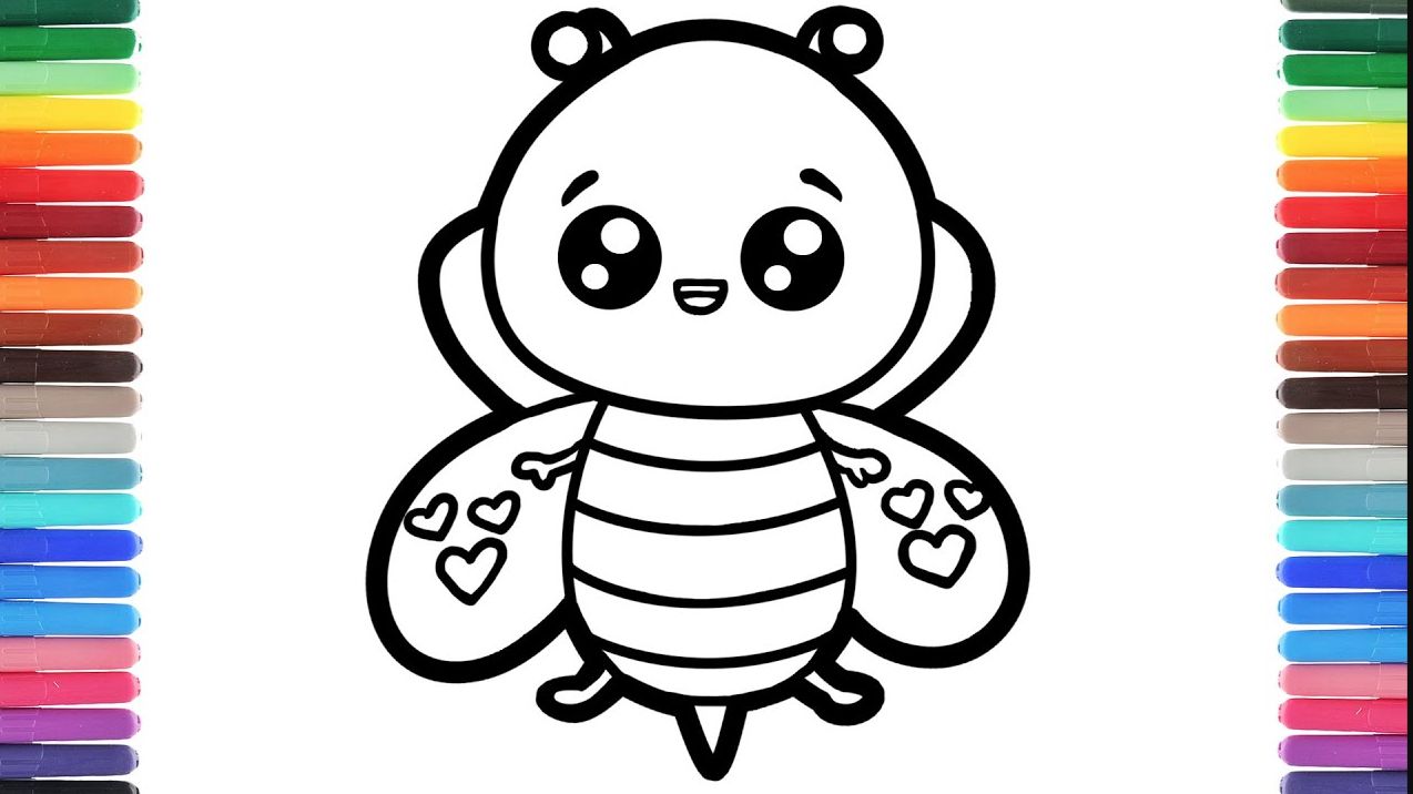 Как просто нарисовать пчелу. Рисунок и раскраска ПЧЕЛКИ.