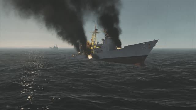 Су-25Т. Атака Надводной цели. Уничтожение крейсера УРО-Тикондерога. Применение ракет Х-58У.