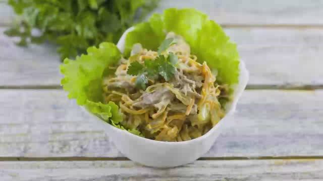 Мясной САЛАТ ОБЖОРКА с говядиной и солеными огурцами. Отличный вариант салата на Новый Год!