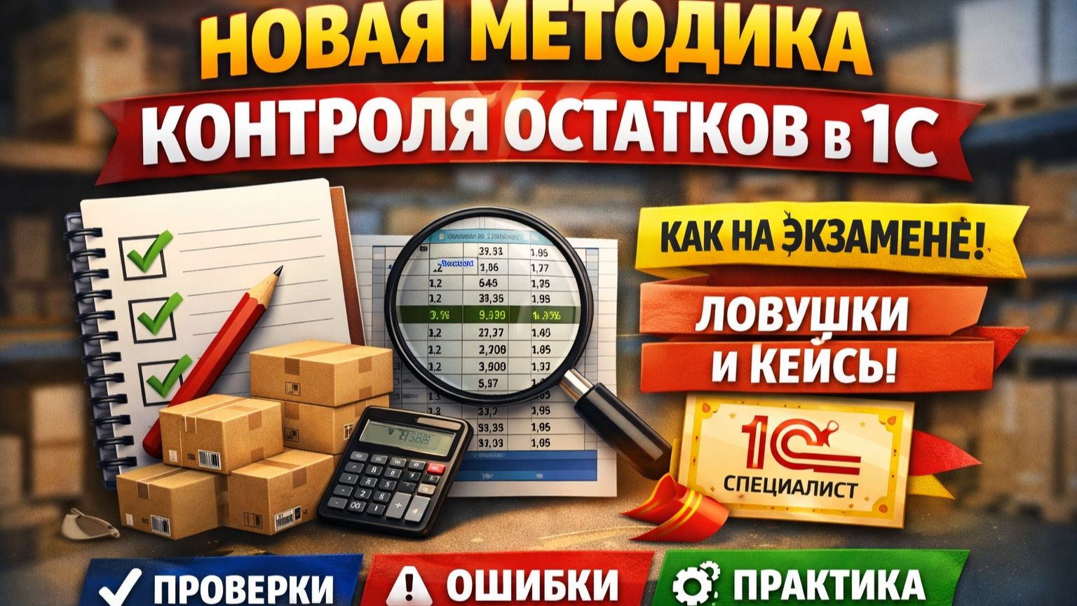 📦 Новая методика контроля остатков в 1С — разбор “как на экзамене” (Специалист 1С). Часть 1