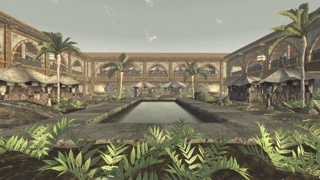 Fallout： New Vegas - Gomorrah Courtyard Ambiance (birds, distant talking, busy, ambient music)