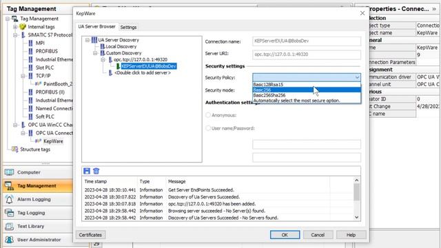 WinCC v8.0 Step By Step 5 - Создание OPC UA-соединения с KepWare