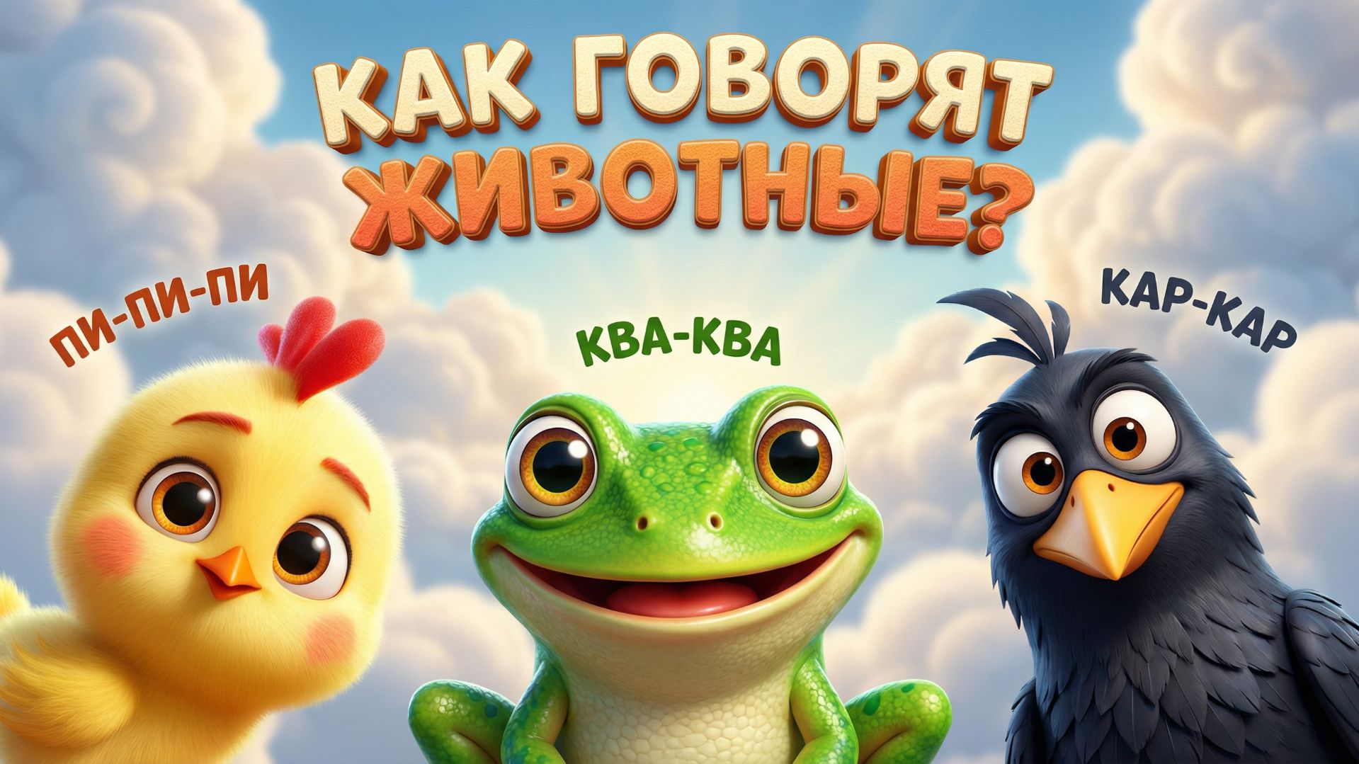 КАК ГОВОРЯТ ЖИВОТНЫЕ - Развивающие мультики для Детей -Звуки кошки и других домашних животных