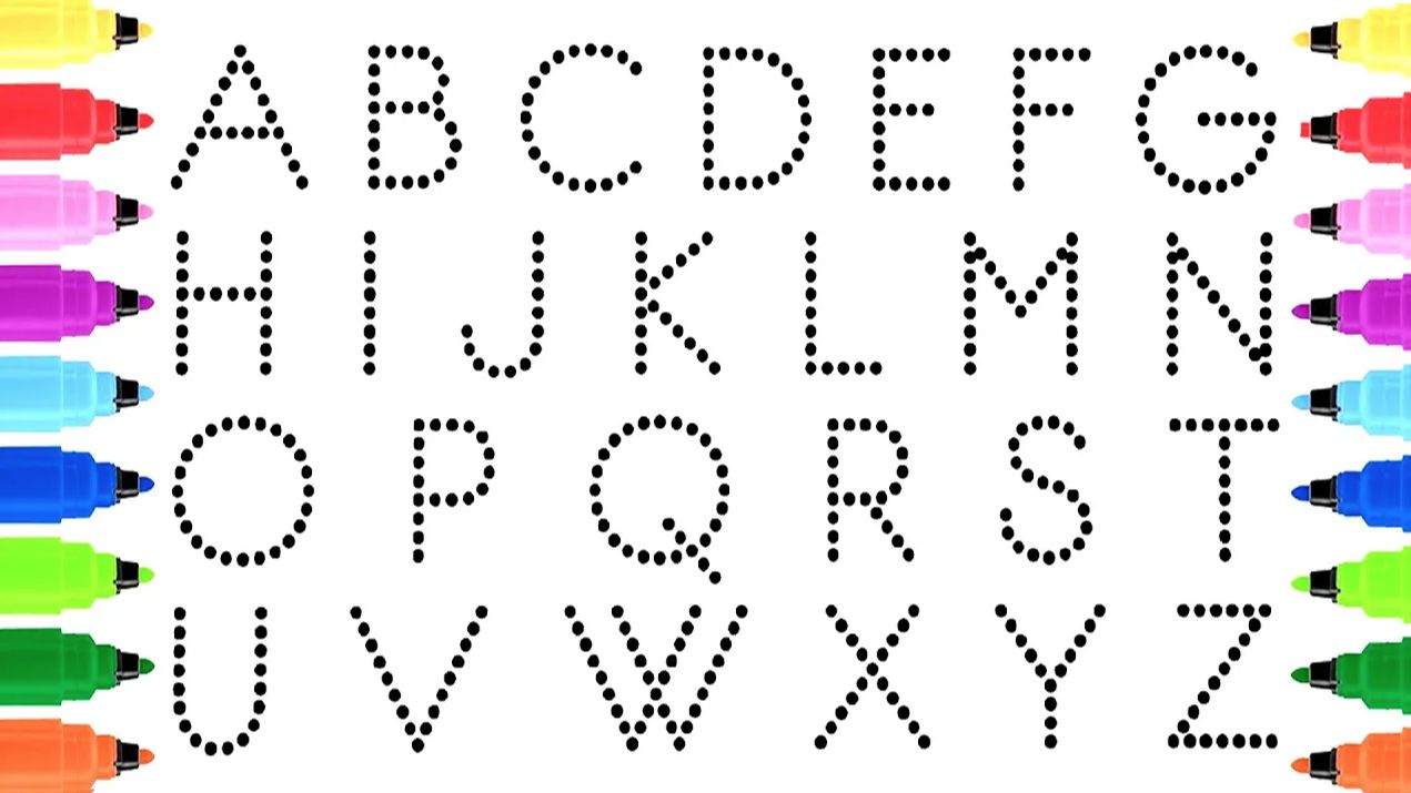 Английские Буквы по точкам для детей. Как читать алфавит . Азбука песни алфавит для детей