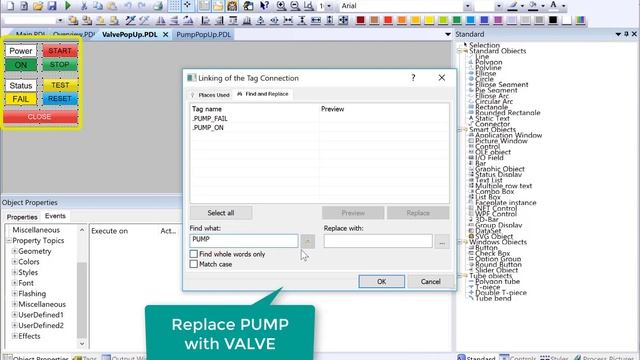 WinCC v8.0 Step By Step 15 - Пример использования префикса с всплывающими окнами
