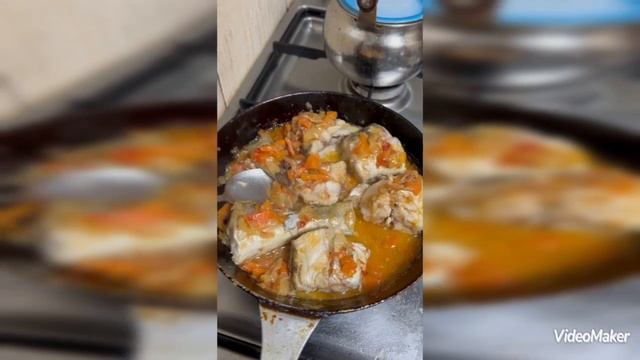 Судак с овощами, котлеты с овощами и салат