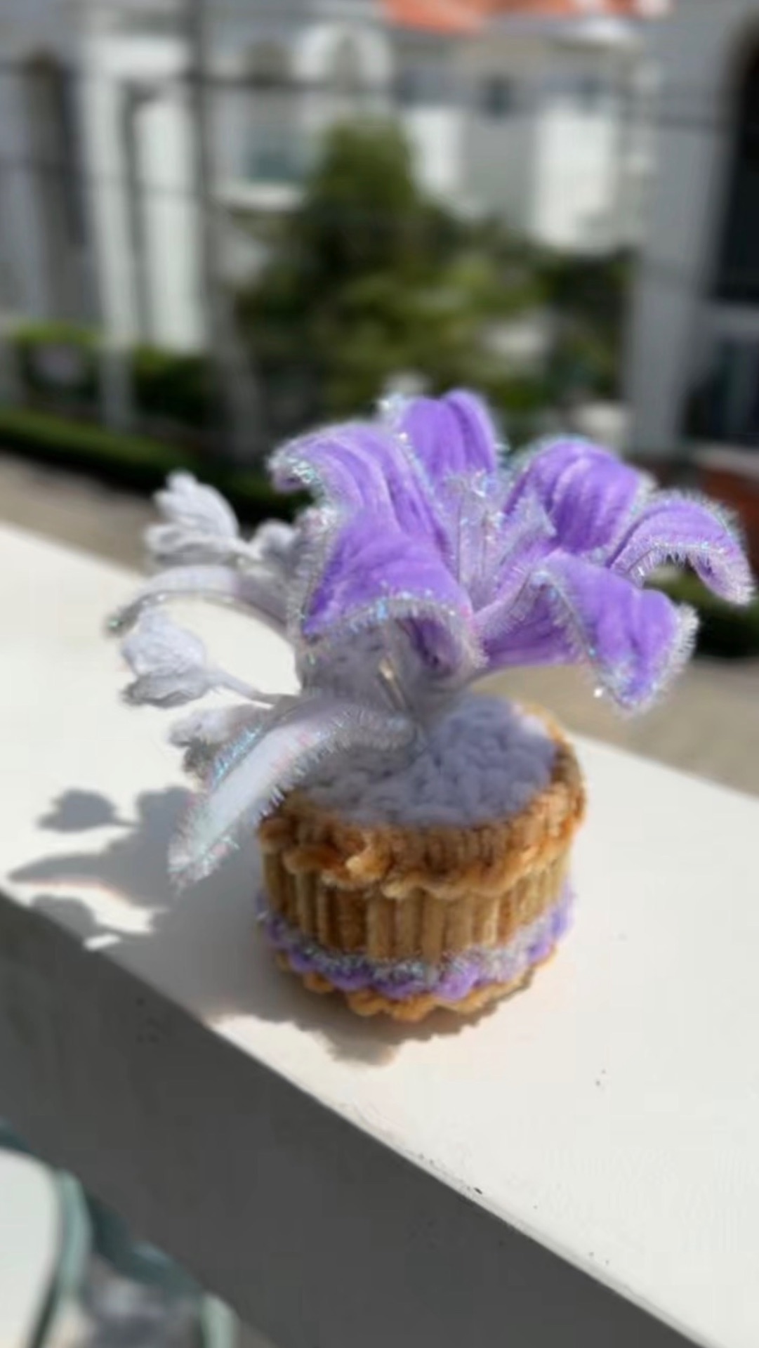 Милые цветы 💜🤍💜 из пушистой проволоки 💜