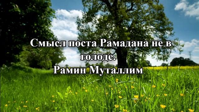 Смысл поста Рамадана — не в голоде. Рамин Муталлим