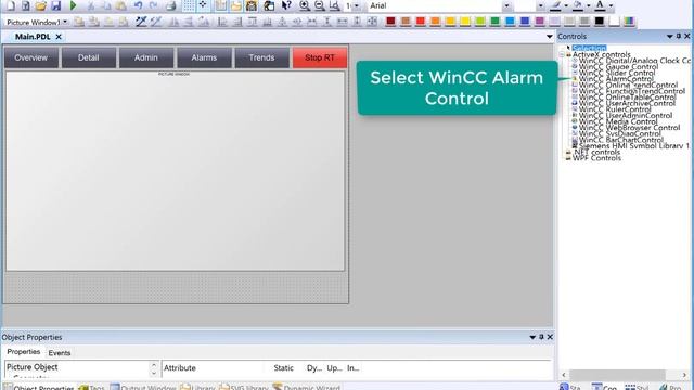 WinCC v8.0 Step By Step 7 - Создать графический дизайнер главного экрана