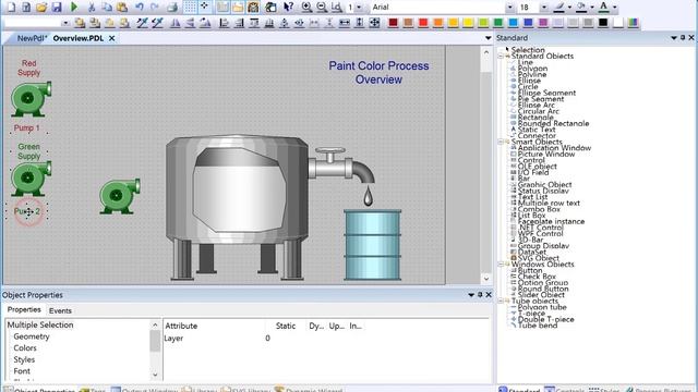 WinCC v8.0 Step By Step 10 - Создание обзорного экрана в графическом редакторе