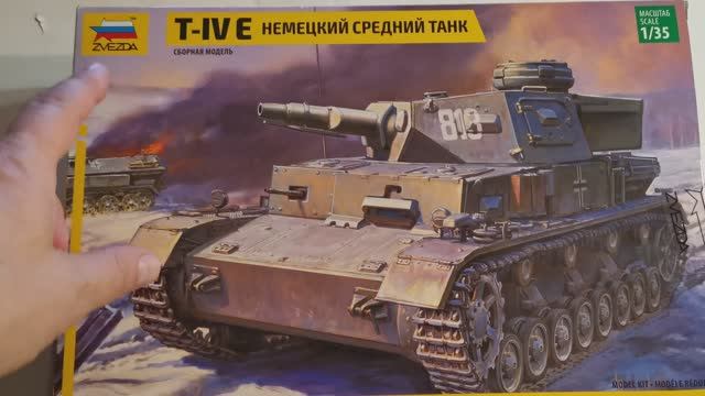 Обзор коробки "Немецкий танк T-IV ausf E", масштаб 1:35.