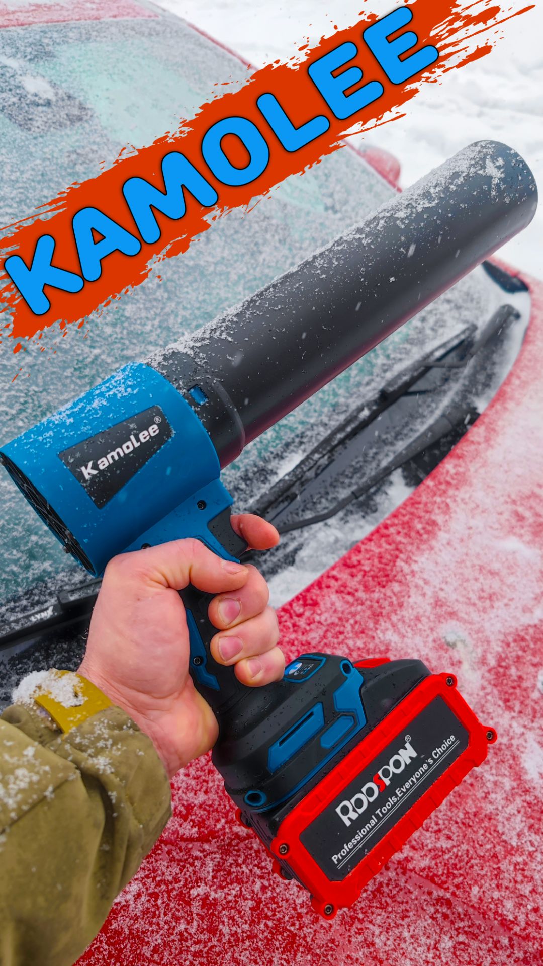 Самая МОЩНАЯ Воздуходувка KAMOLEE против 10 см СНЕГА на машине! Справится или НЕТ?