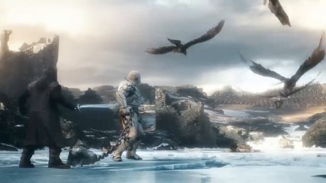 Фильм "Хоббит: Битва Пяти Воинств". Торин против Азога. Орлы прилетают на помощь.