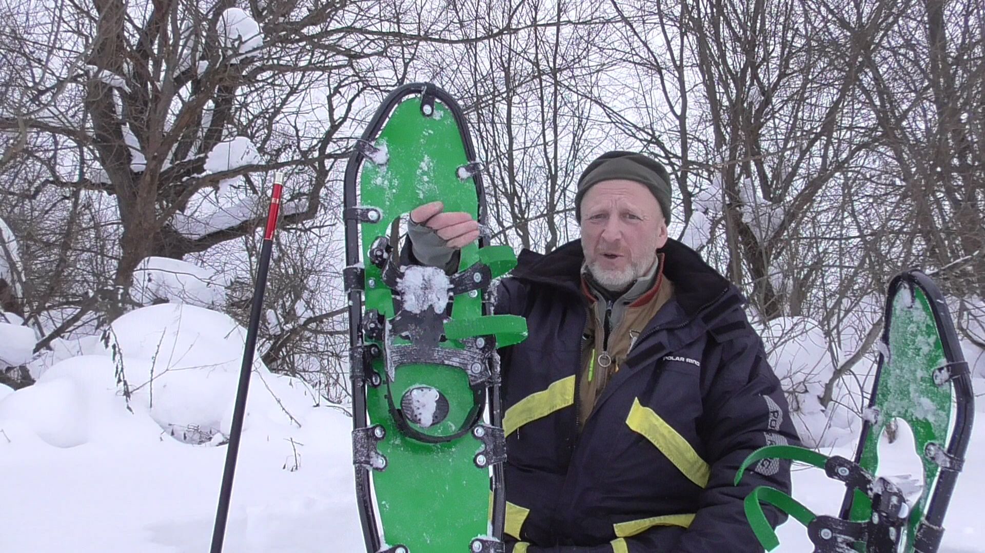 Испытание снегоступов .