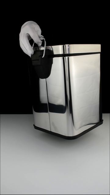 10806 Ведро из нержавеющей стали, с педалью, квадратное, 6 л