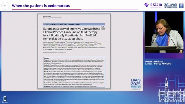 give or not  give fluids When the patient is oedematous Marlies Ostermann