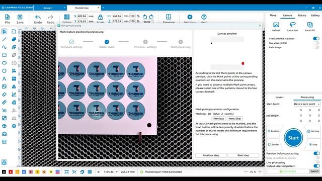 Лазерная резка по меткам на лазерных станках Thunder Laser серии Titan