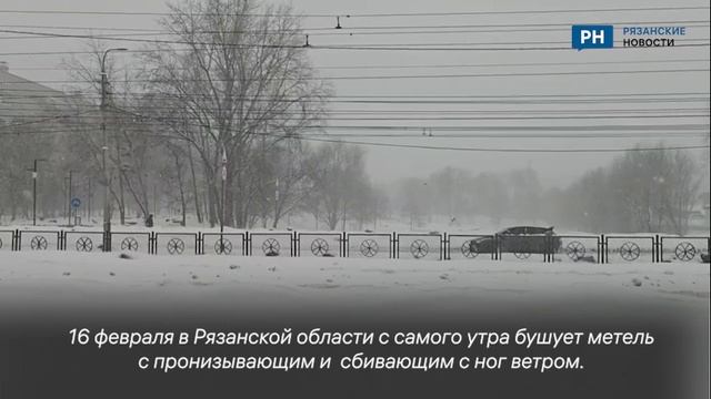 На Рязанскую область обрушились снегопад и сильный ветер