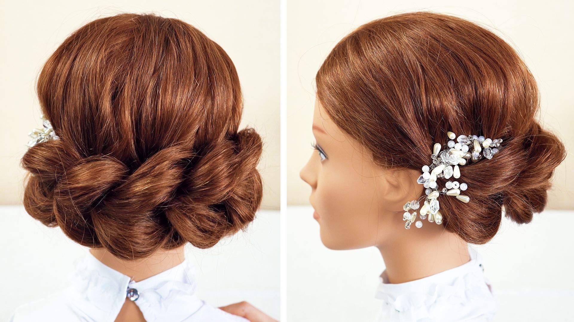 Прическа на праздник, торжественное мероприятие, вечер ★ Объём из хвостиков с украшением