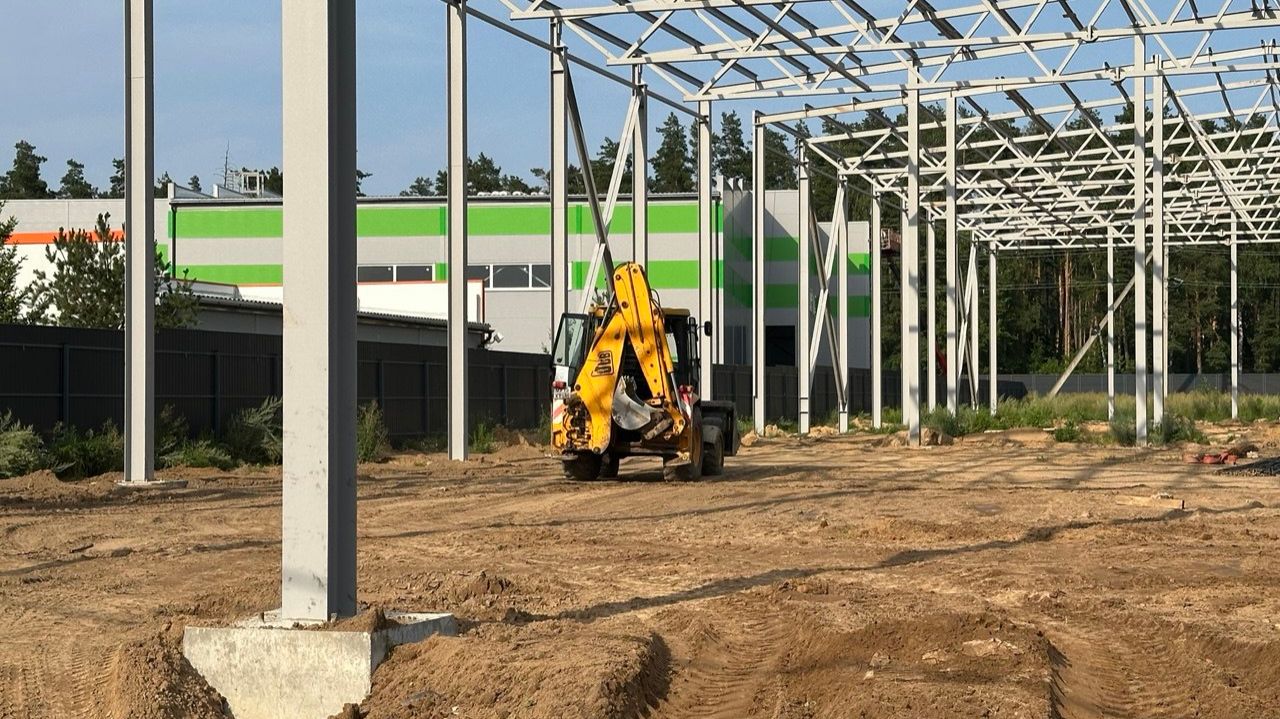 Монтажные работы по возведению металокаркаса 1440 м.кв. Московская область д. Дятловка 10.07.2025