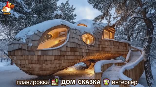 Сказочный дом мечты зимой – 3D идея для вдохновения с планировкой и интерьером 🏡🏚️🏠 вариант (36)