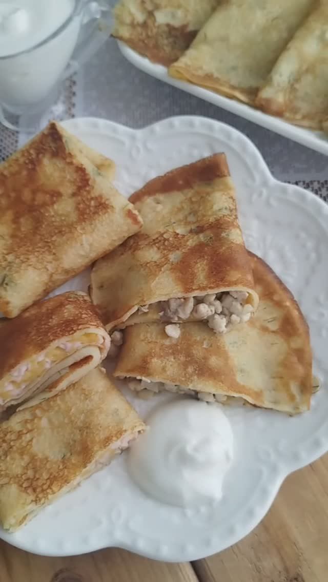 Фаршированные блины с сытными начинками