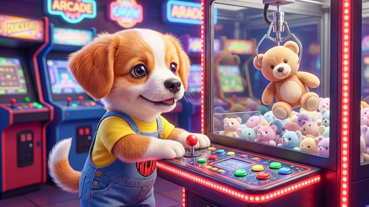 🧸💔 У маленького щенка закончились деньги в автомате с игрушками... То, что он сделал дальше 💪🐶