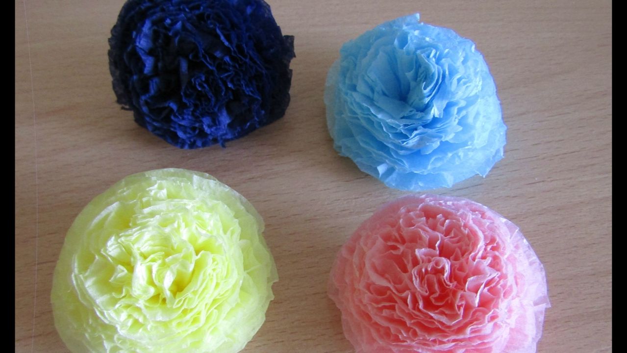 Цветы из салфеток