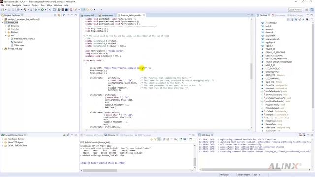 FPGA ZYNQ Video Tutorial - AX7010 AX7020 Tutorial - SDK Experiment 11 Using Free RTOS under ZYNQ