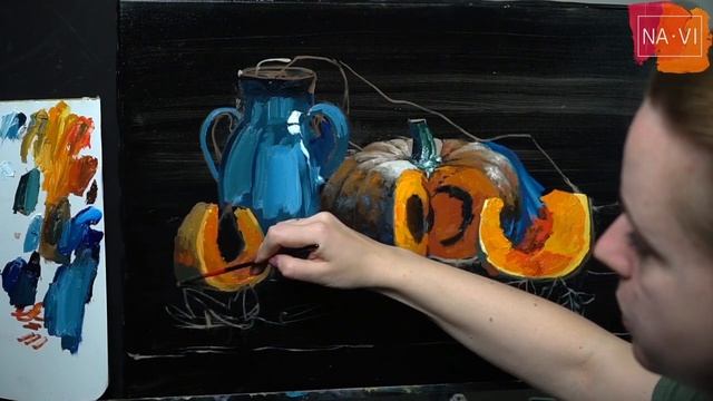 СЕКРЕТ ХУДОЖНИКА, Надежда Ильина. Как написать дольку тыквы