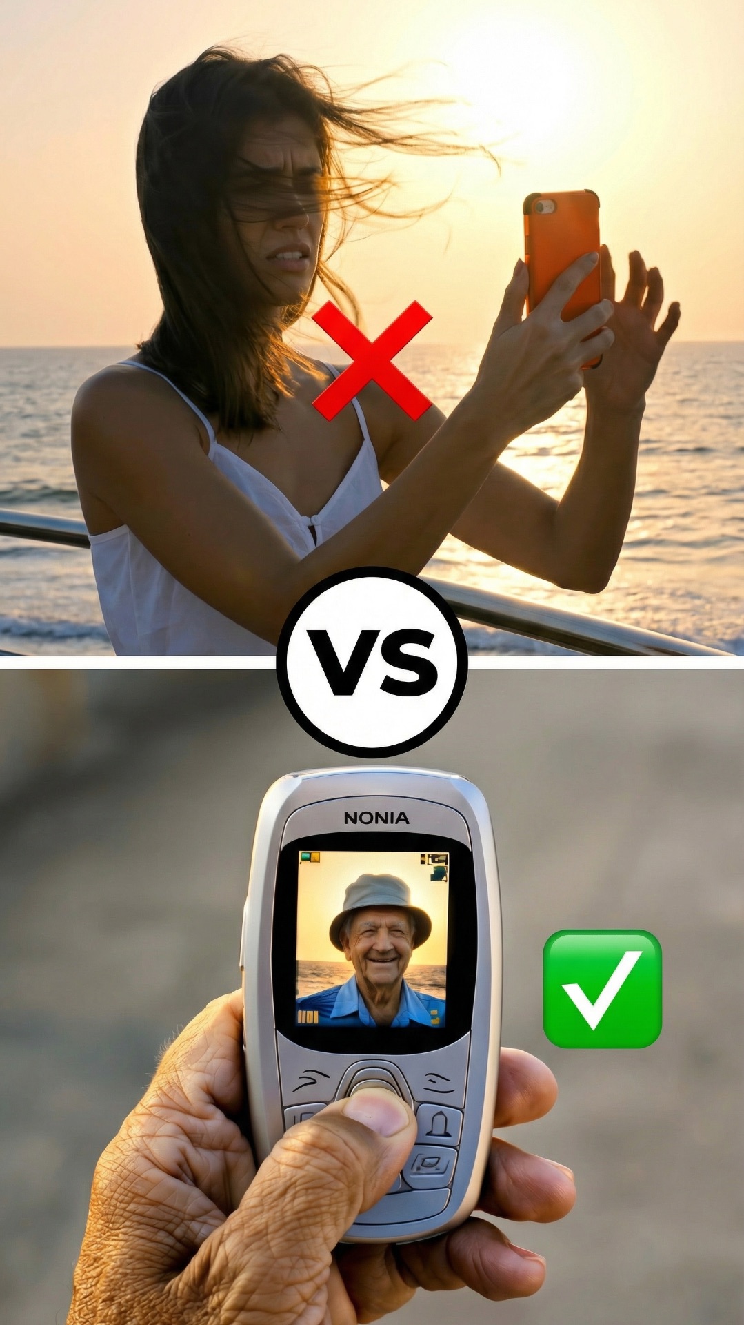 Идеальное селфи vs Дед с Nokia 📸 Тест Kling 3.0 (Multishot)