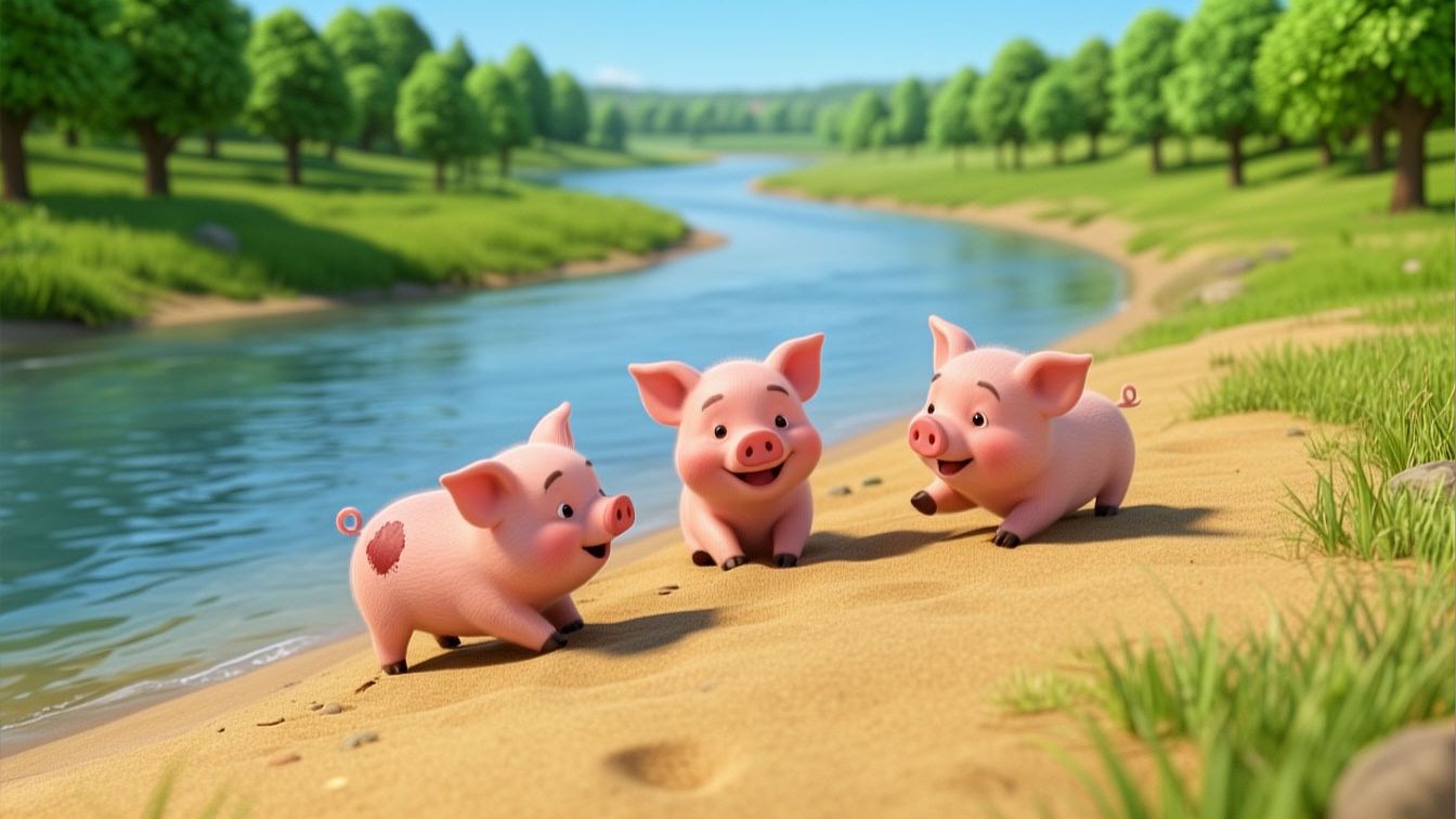 Веселая песенка про трех братьев поросят. Музыка. Видеоклип