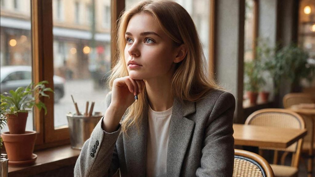 Лариса слегка покраснела, румянец очень шёл к её светлым волосам и серому пиджаку...