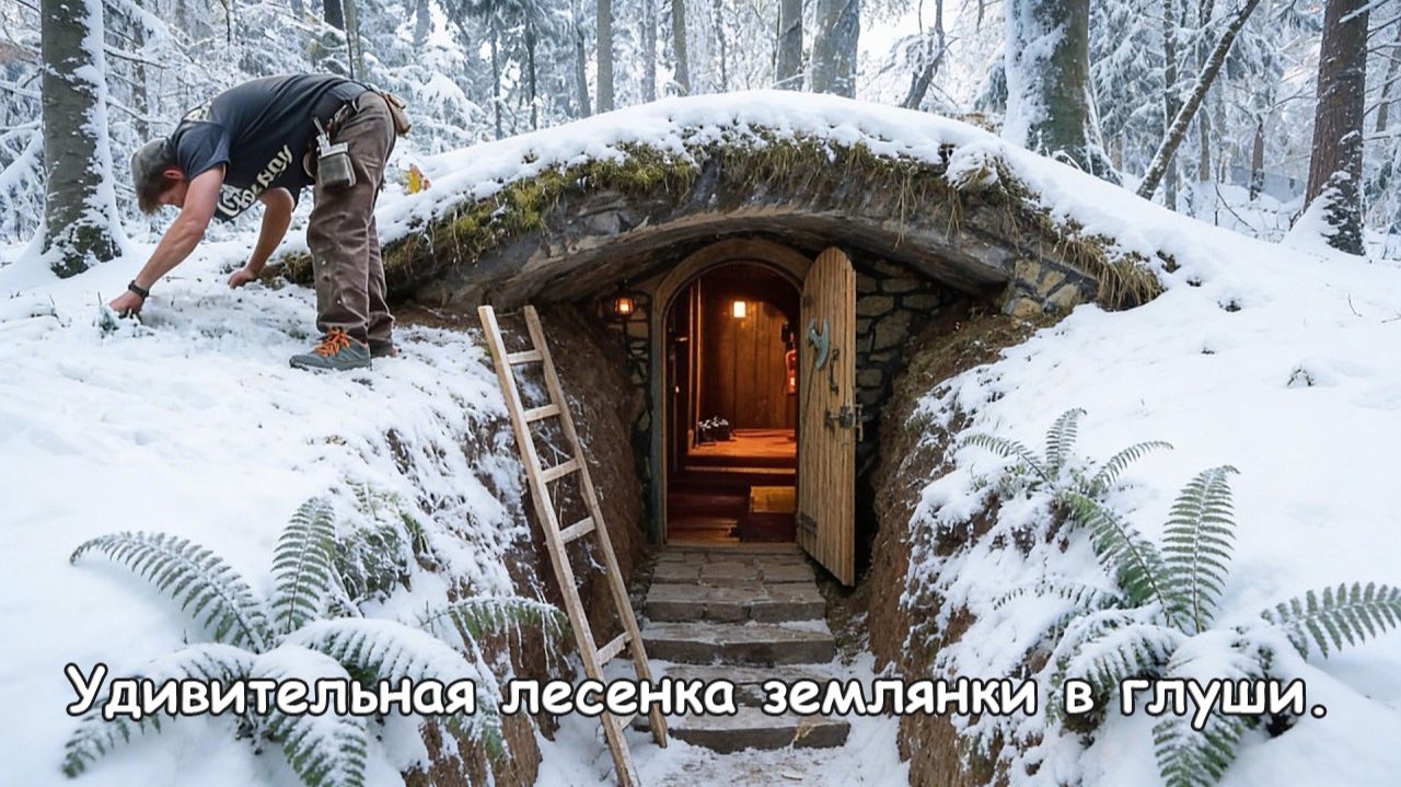Удивительная лесная землянка в глуши. / 14.02.2026