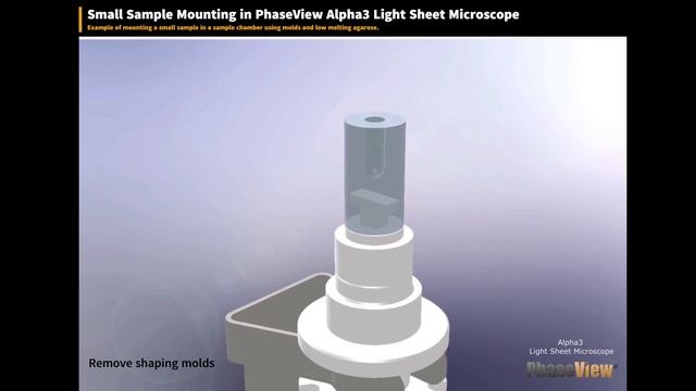 Крепление небольших образцов на светолистовой микроскоп PhaseView Alpha3