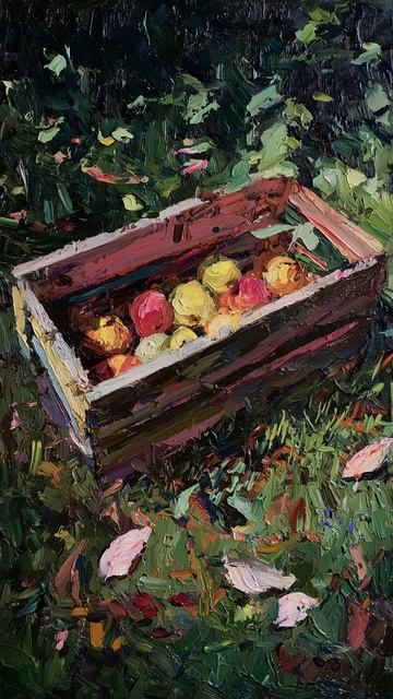 Ящик с яблоками (картина #1067) / Арт-студия Нормова