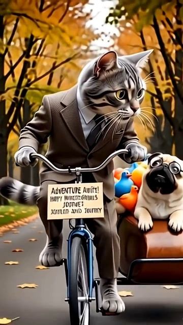 Кота-байкера разыграли его друзья